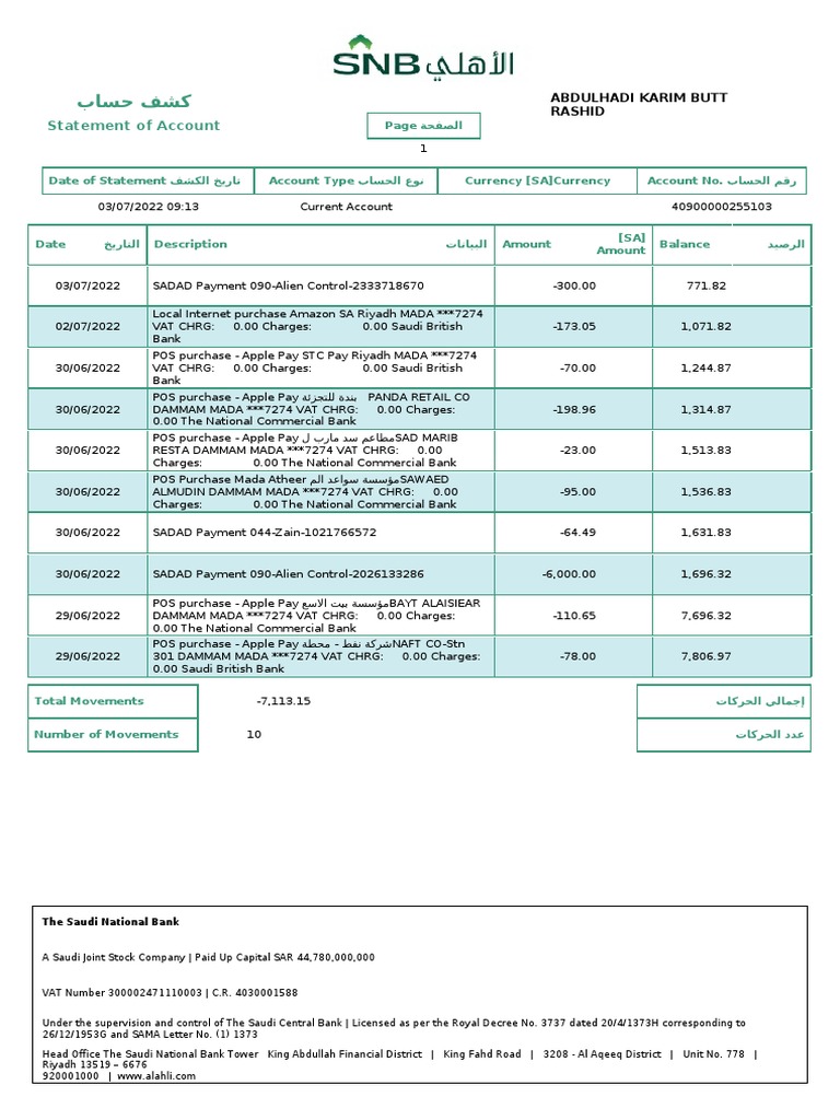 Receipt | PDF | Banks | Riyadh