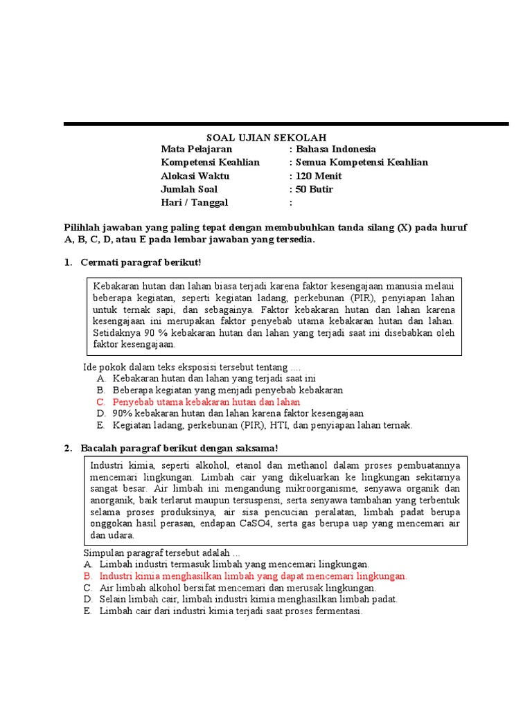 US Soal Utama 2021 | PDF