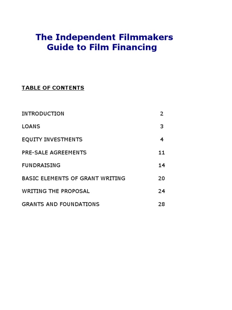 Independent Film Making Finance Guide (2008) Ebook New | PDF | Finance ...