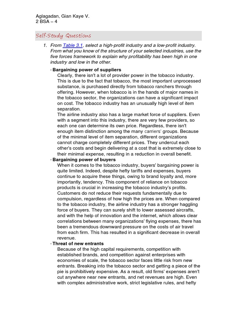 Ass 3 Industry Analysis The Fundamentals Pdf Telecommunications