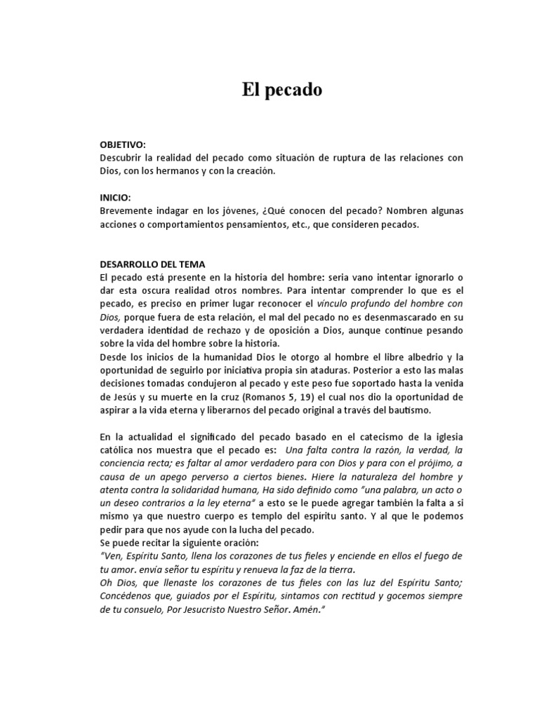 El Pecado | PDF | Pecado | Teología