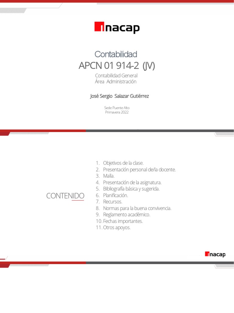 Primera Clase APCN 01 914-22022 | PDF | Contabilidad | normas ...