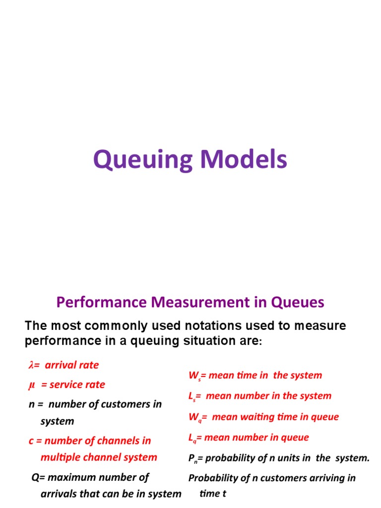 Queuing Models | Download Free PDF | Mathematics | Mathematical And Quantitative Methods (Economics)