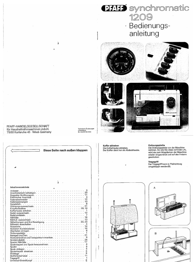 Anleitung Pfaff Synchromatic 1209 | PDF