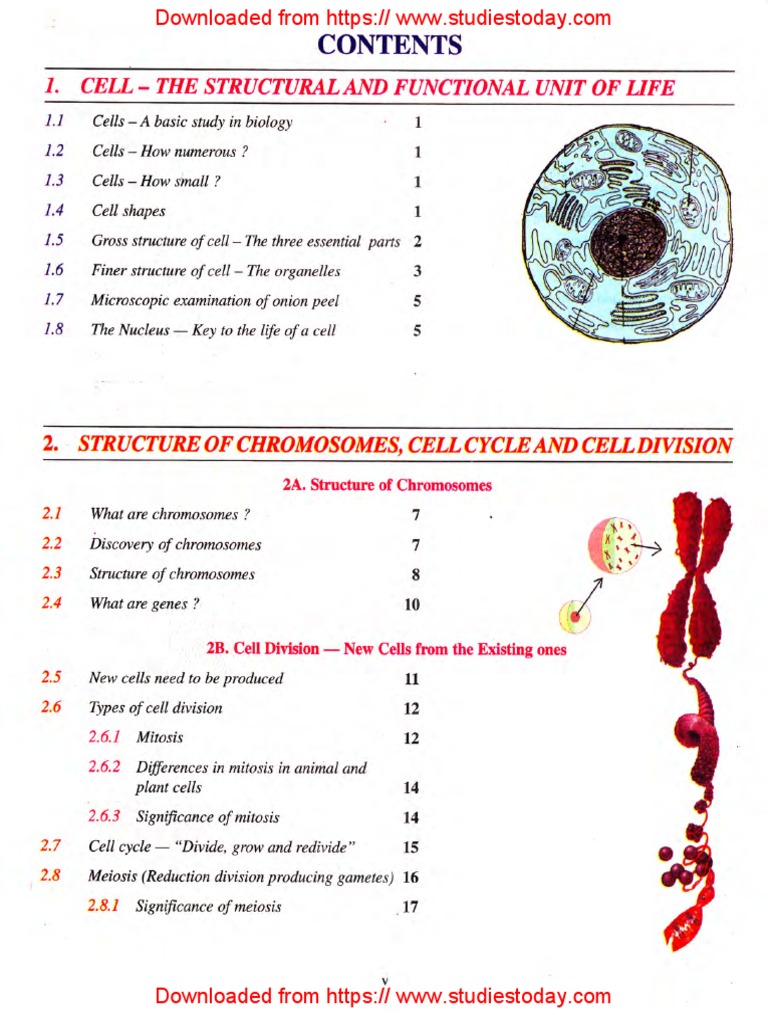 ICSE Class 10 Biology Selina Contents | PDF