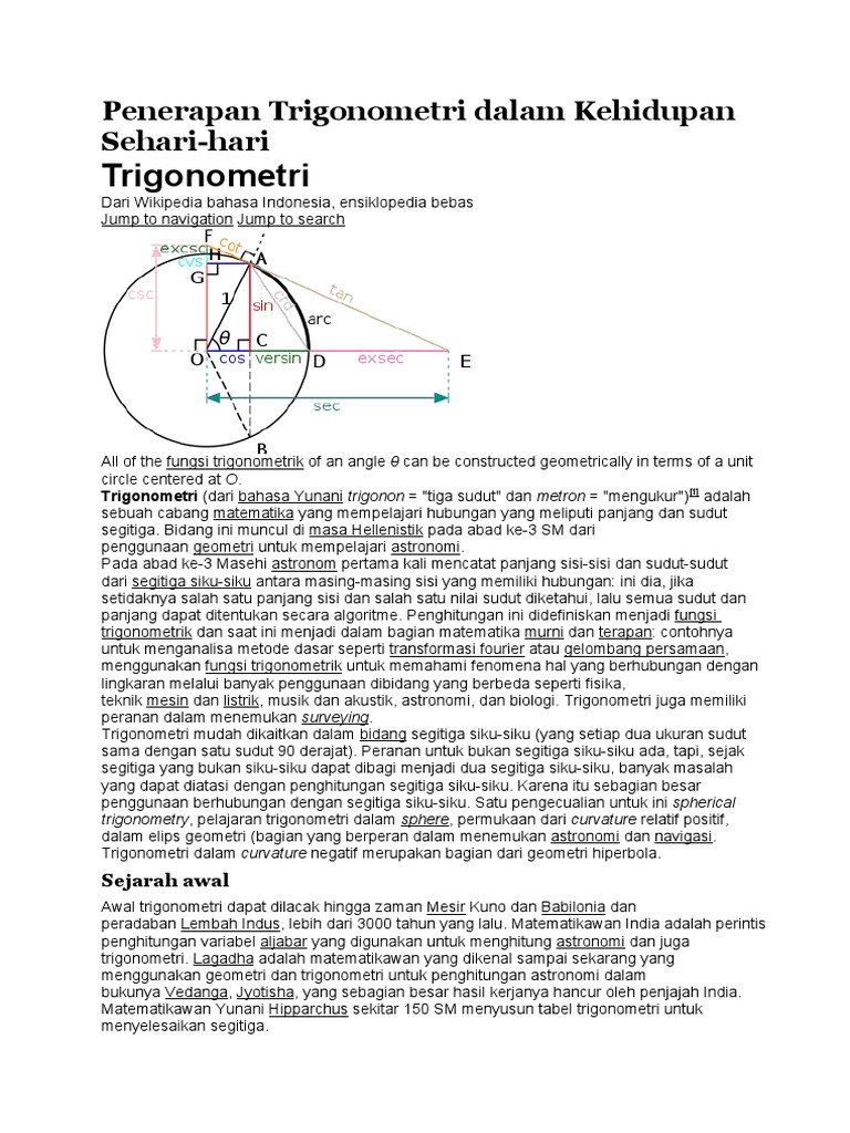 Penerapan Trigonometri Dalam Kehidupan Sehari | PDF