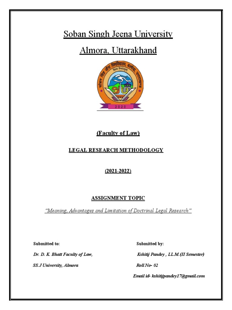 Soban Singh Jeena University Almora | PDF | Jurisprudence | Case Law