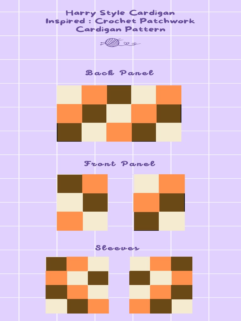 Harry Style Cardigan Inspired Crochet Patchwork Cardigan | PDF