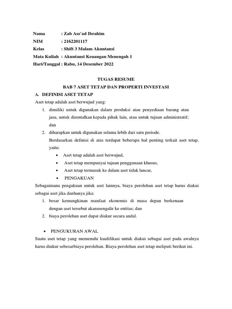 Tugas Resume BAB 7 Zab Ass'Ad Ibrahim - 2162201117 | PDF