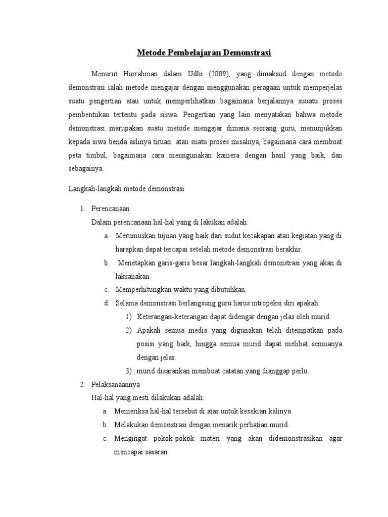 Cover Metode Pembelajaran Demonstrasi | PDF