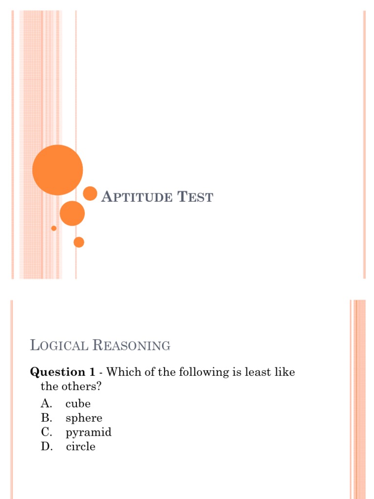 Aptitude Test | PDF