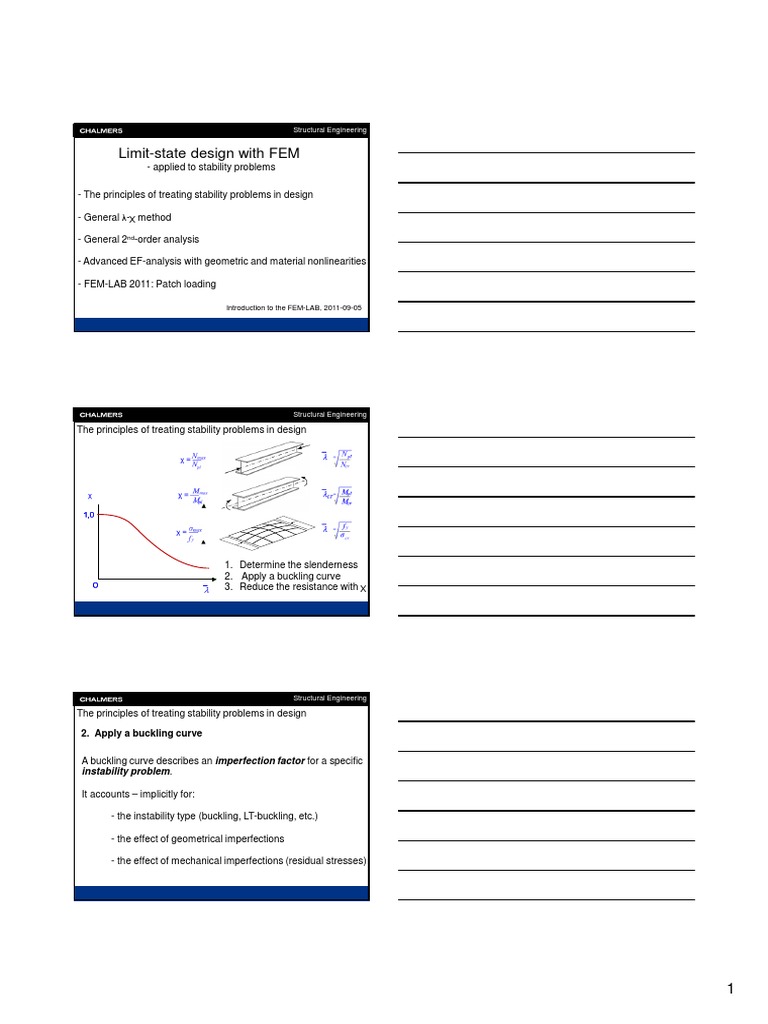 New Lecture - 2011 - FEM For Instability | PDF | Buckling | Structural Engineering