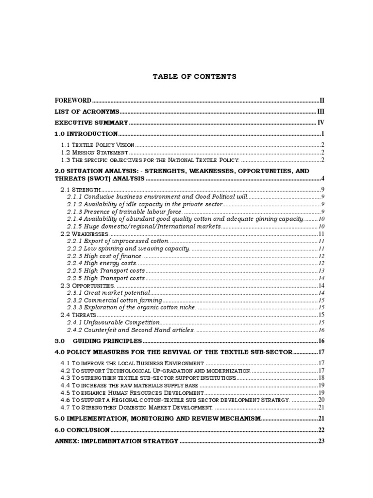 National Textile Policy | PDF | Cotton | Textiles