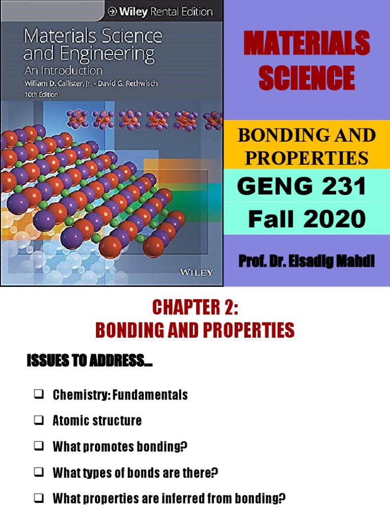 Chapter2 Bonding and Properties | PDF | Electron Configuration ...