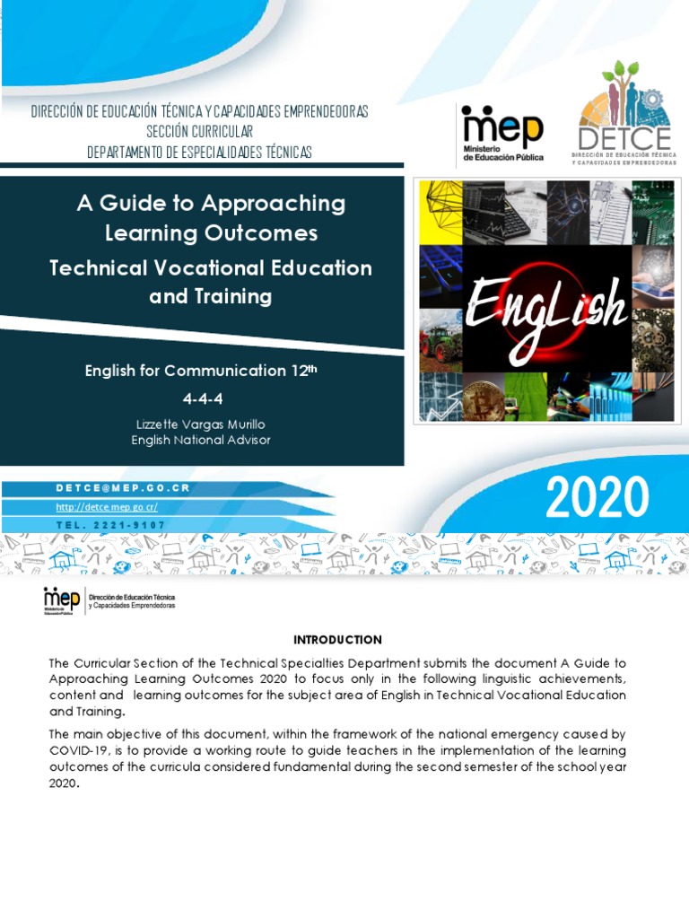 Learning Outcomes in Vocational English | PDF | Curriculum | Information