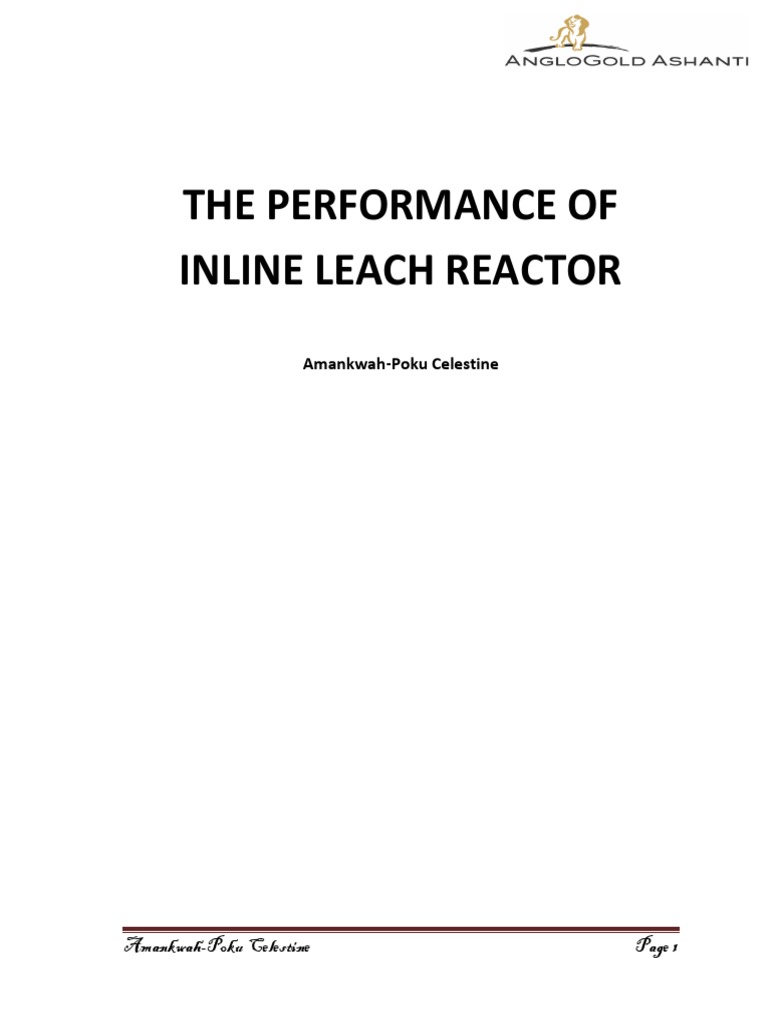 The Performance of Inline Leach Reactor | PDF | Ph | Sulfide
