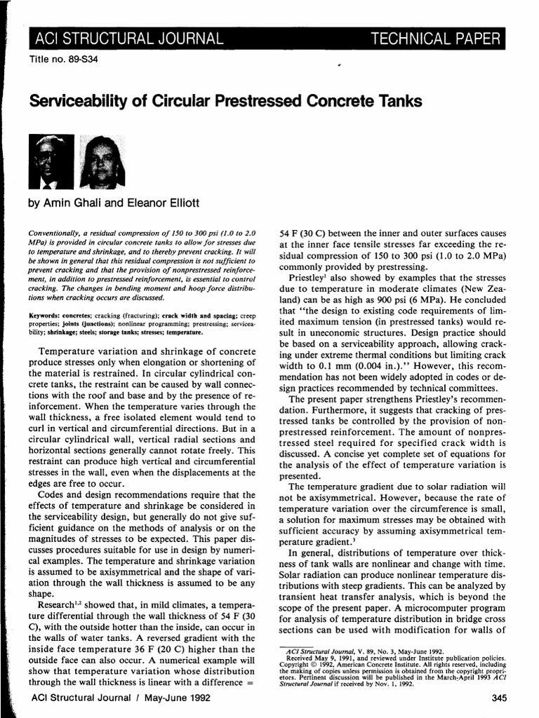 ACI Tech Paper 89-S34 Serviceability of Circular Prestressed Concrete ...