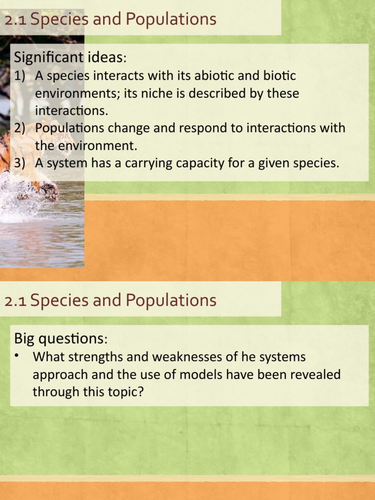 2.1 Species & Populations | PDF | Ecological Niche | Ecosystem