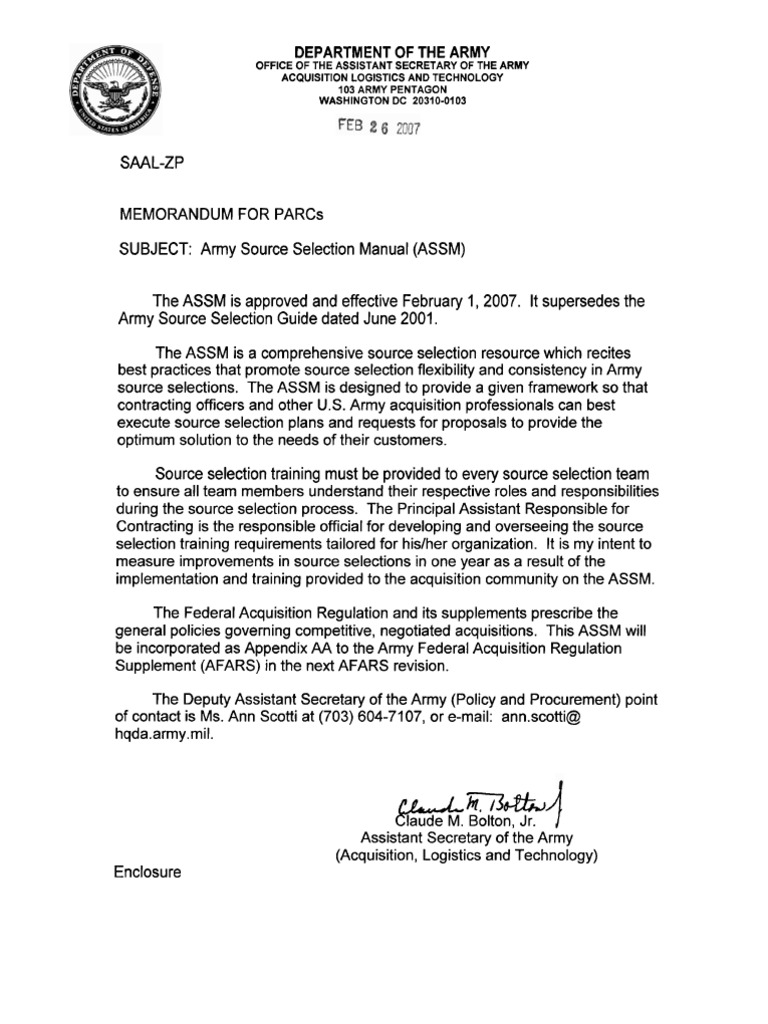 Army Source Selection Guide February 2007 | PDF | United States Army ...