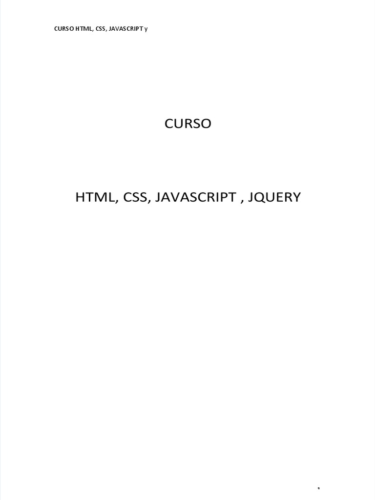 PDF Curso HTML Css Js | PDF | HTML | Desarrollo de software PDF Curso HTML Css Js | PDF | HTML | Desarrollo de software