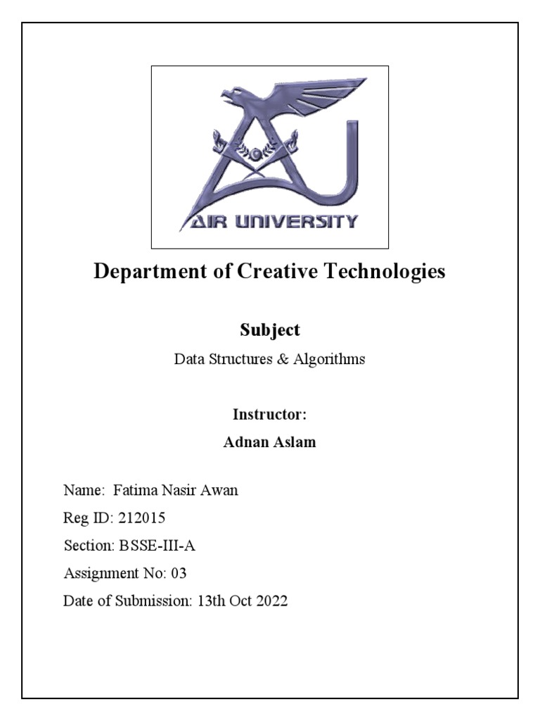 DSA Assignment 3 | PDF | Software Engineering | Algorithms And Data Structures