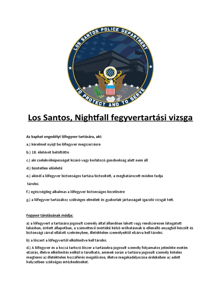 Fegyertartasi Tananyag | PDF