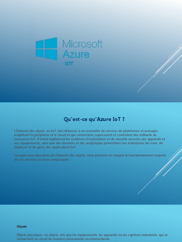 Présentation Azure Iot | PDF | Internet des objets | Protocoles Internet