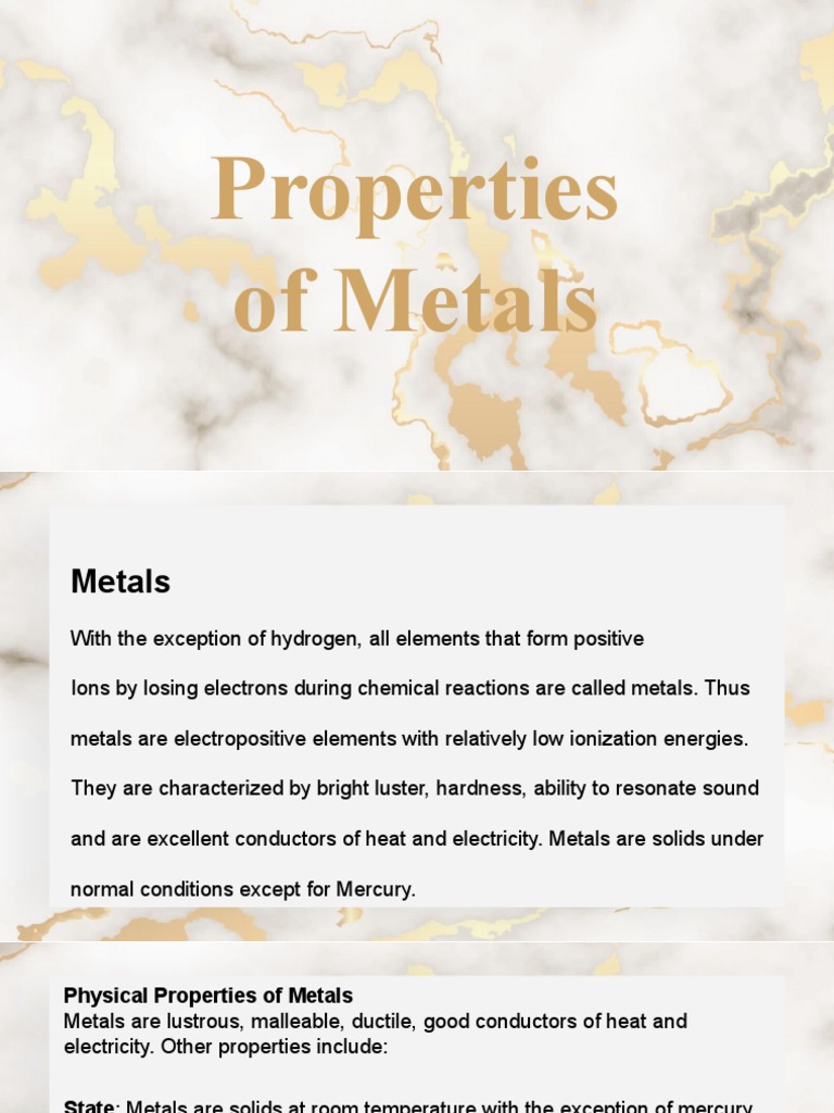 Properties of Metals | PDF | Metals | Oxide