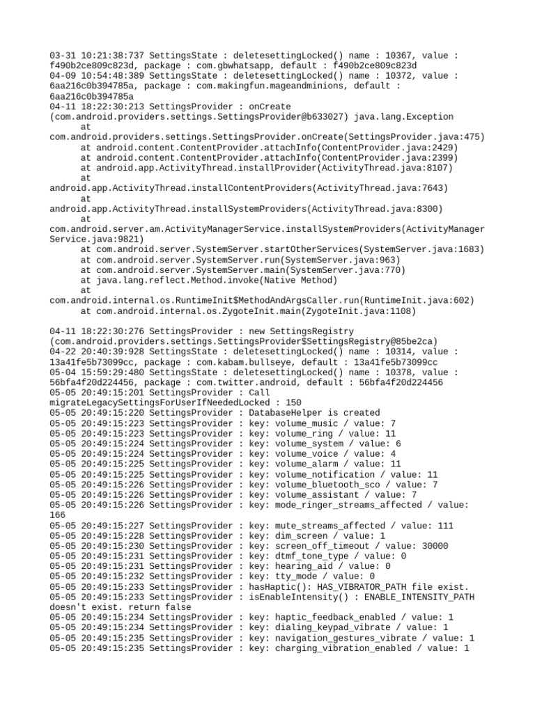 Settings Provider Pdf Java Programming Language Software Engineering