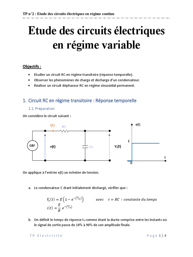 TP E141 Régime Variable | Download Free PDF | Réseau électrique | Puissance (physique)