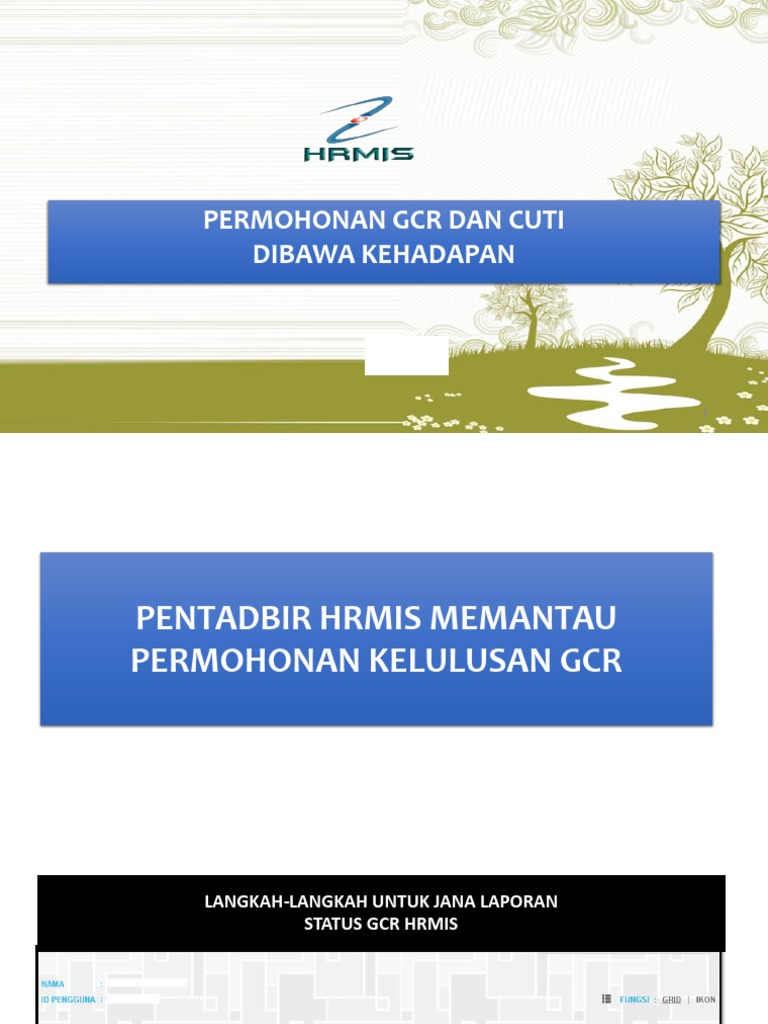 Panduan Laporan GCR HRMIS | PDF