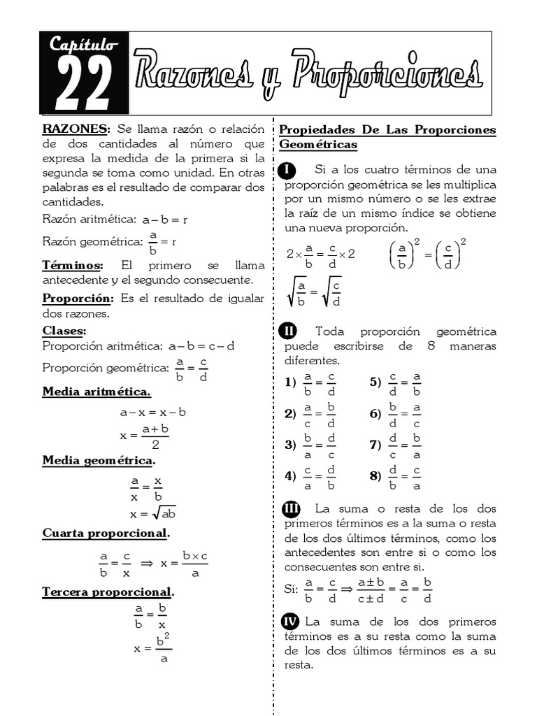 Ejercicios de Razones y Proporciones | PDF | Proporción | Matemática ...