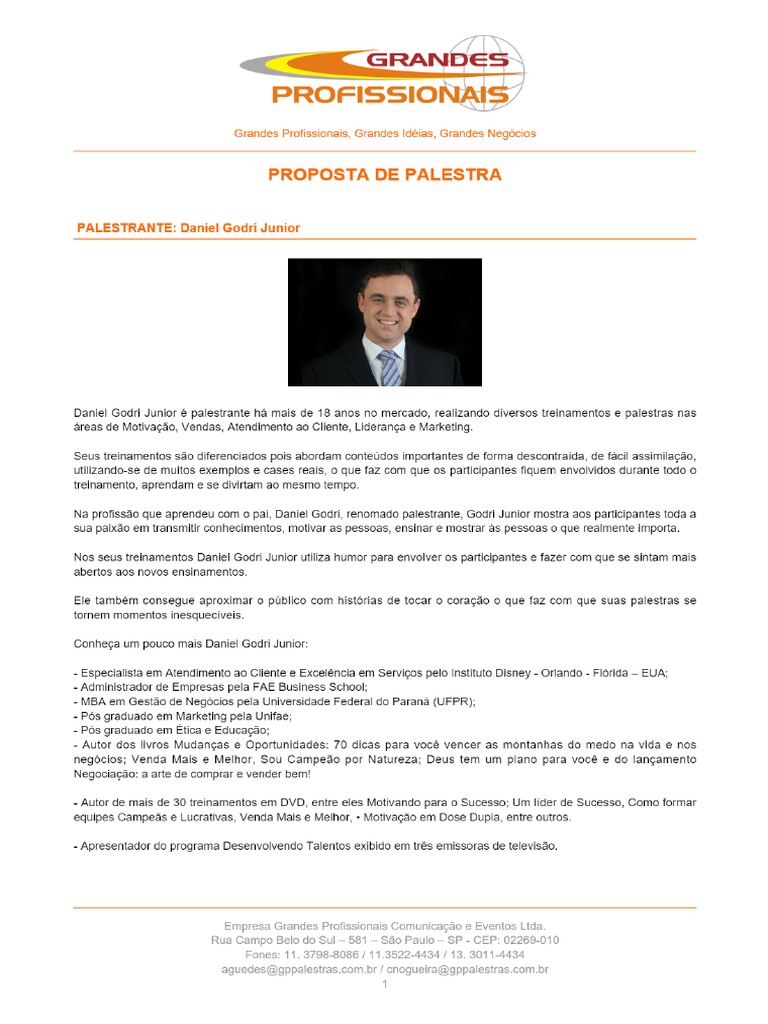 Proposta de Palestra - PDF Download Grátis11 | PDF