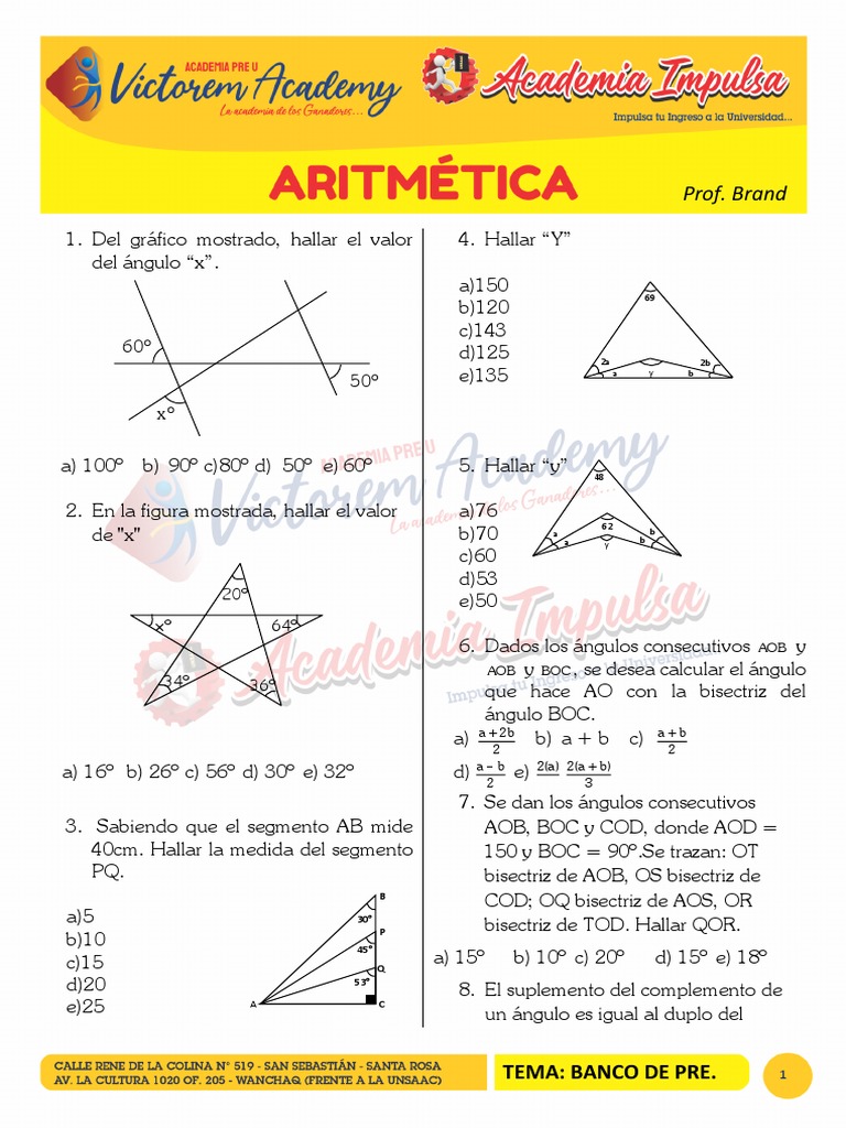 Banco de Angulos y Areas Sombreadas | PDF | Geometría Elemental | Matemática Elemental