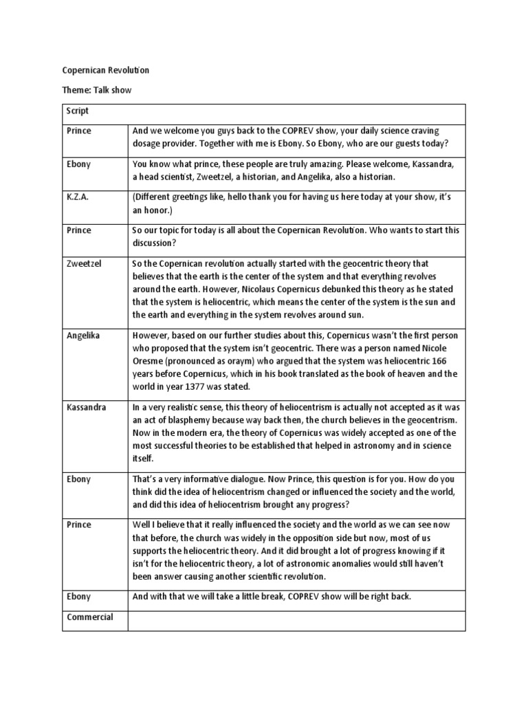 Copernican Revolution Draft | PDF | Heliocentrism | Nicolaus Copernicus