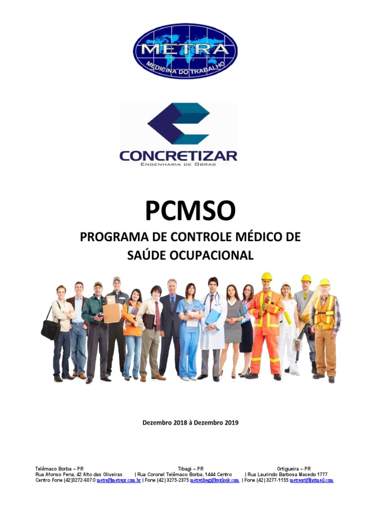 PCMSO: Controle Médico Ocupacional 2018-2019 | PDF | Eletricista ...