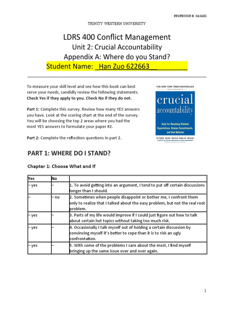 Crucial Accountability Skills Assessment | PDF | Leadership | Psychology