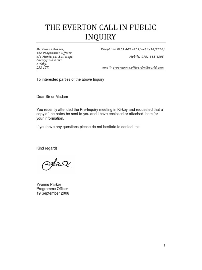 Final Public Inquiry Note | PDF