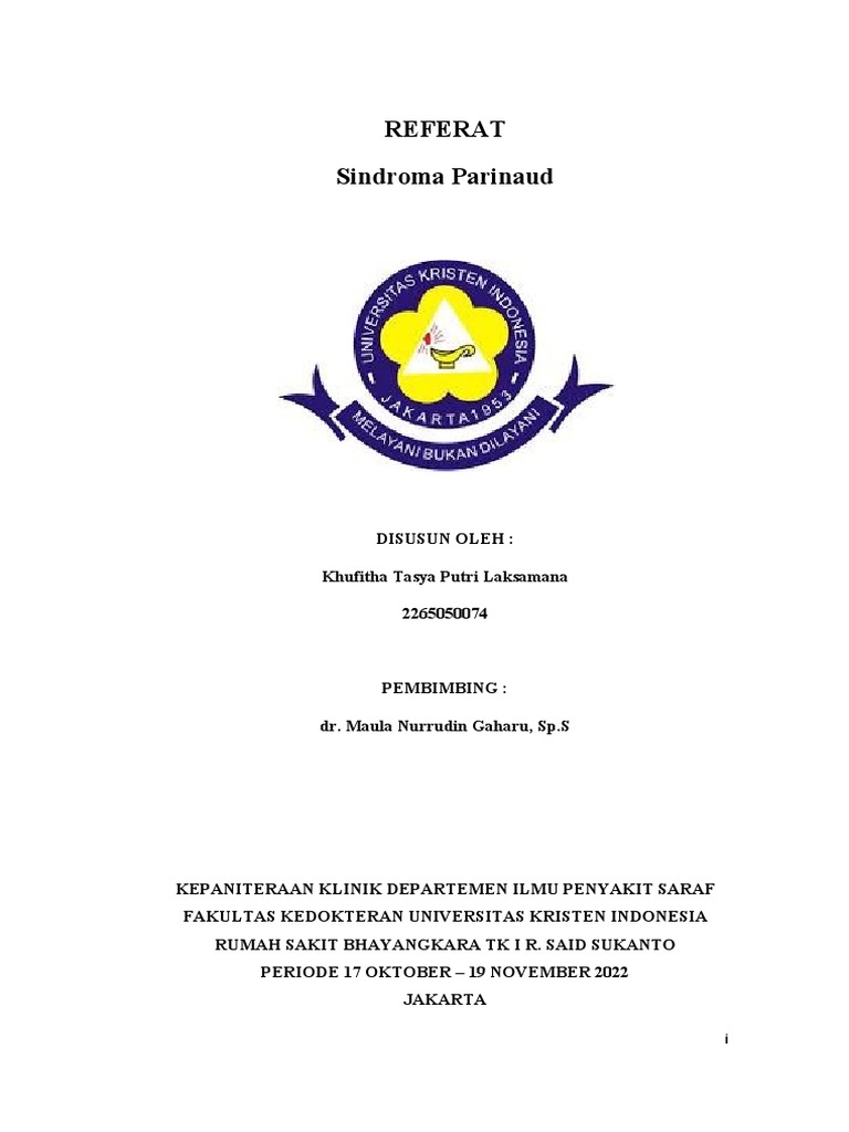 Sindroma Parinaud: Gejala dan Penyebab | PDF