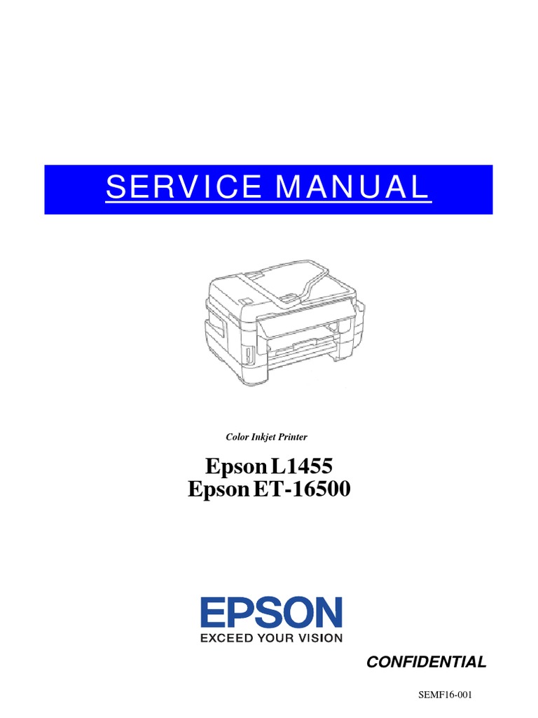 EPSON L1455 Service Manual | PDF | Printer (Computing) | Troubleshooting