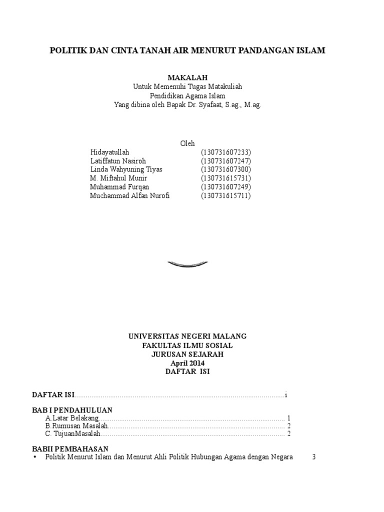 Pandangan Islam tentang Politik dan Patriotisme | PDF