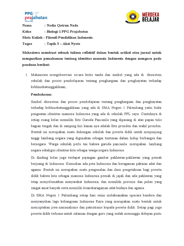 Nadia Qatrun Nada-Aksi Nyata | PDF