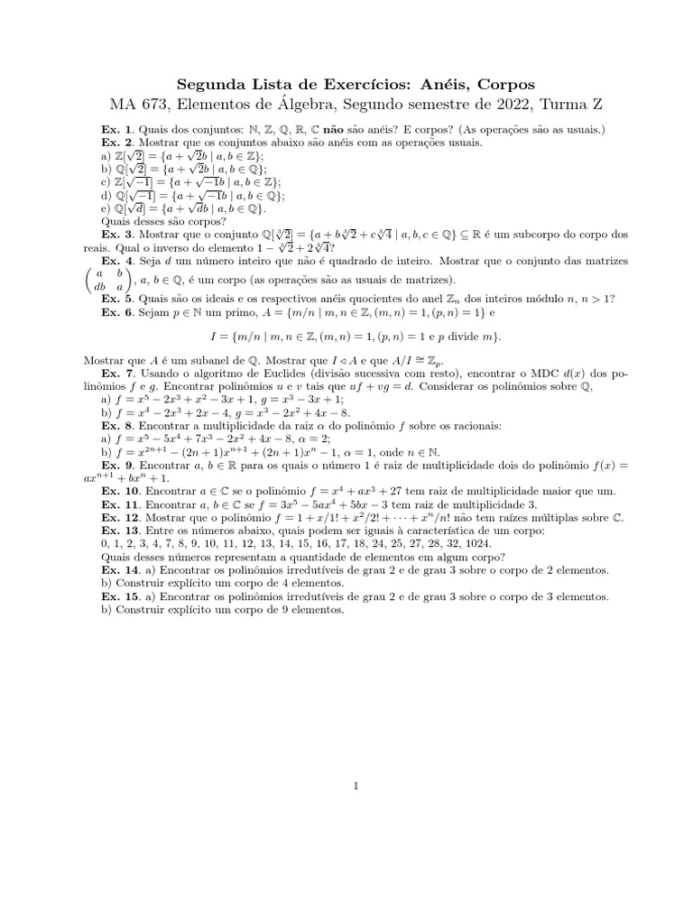 Lista 2 | PDF