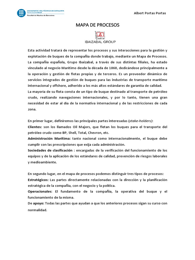 Mapa de Procesos-Albert Portas | PDF | Petróleo | Buques