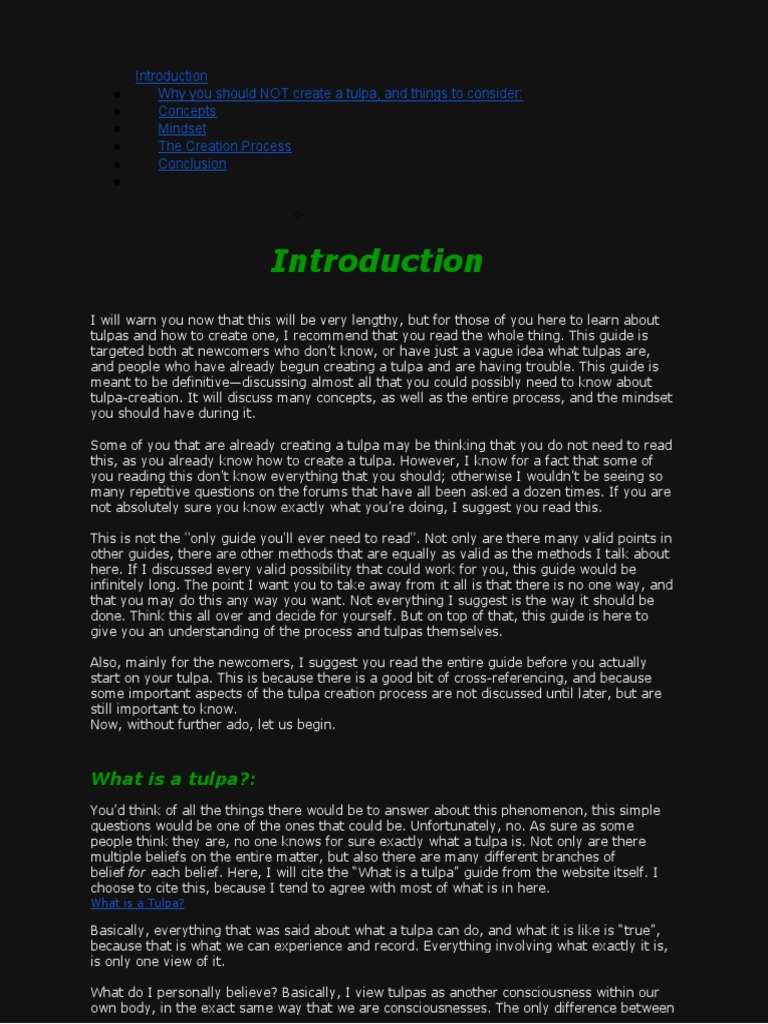 Kiahdaj's Absolute Guide To Tulpas | PDF | Thought | Reason