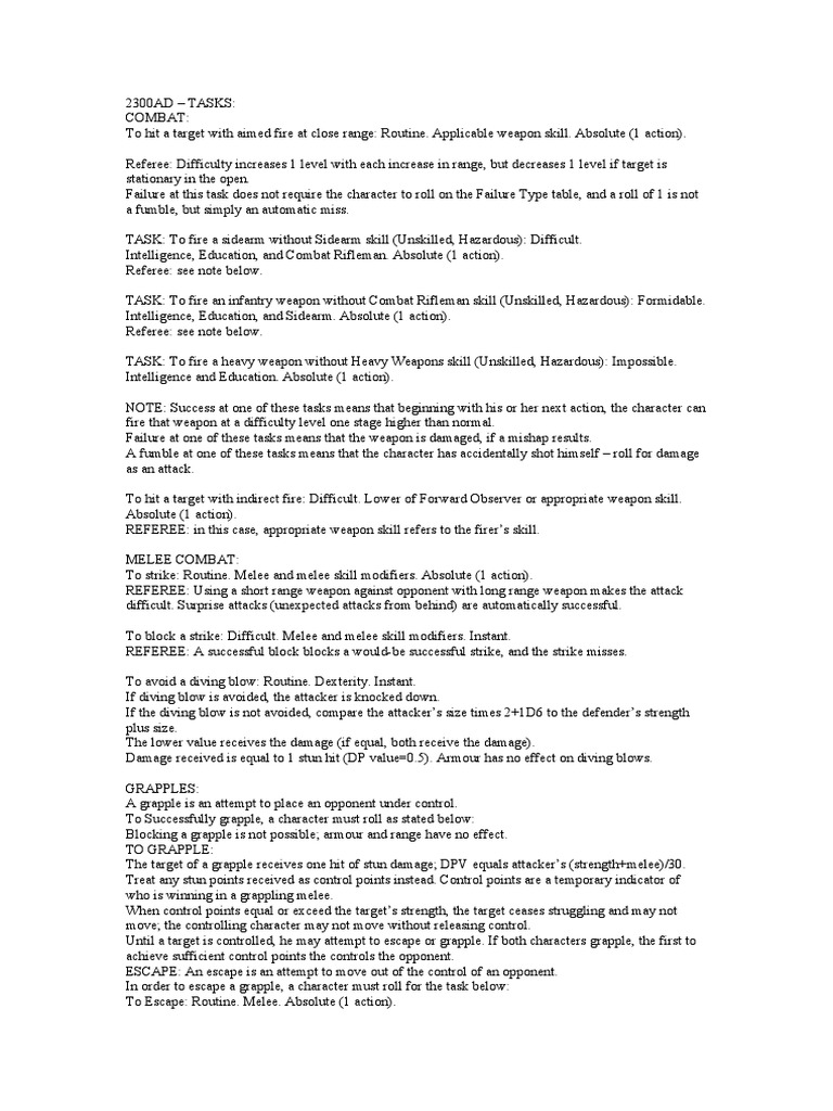 2300ad Tasks | PDF | Conflicts | Military Science
