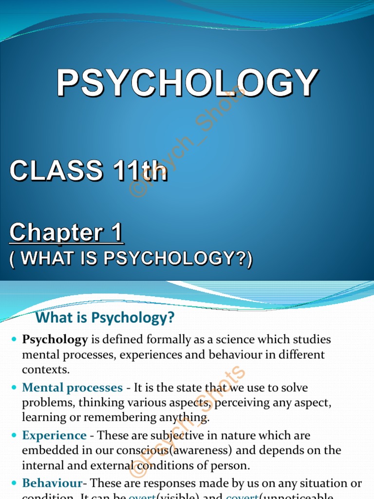 Class 11 CH 1 | PDF | Psychology | Cognition