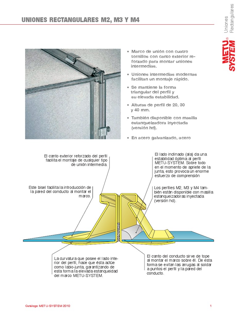 00 Uniones Rectangulares de Ductos | PDF | Tornillo