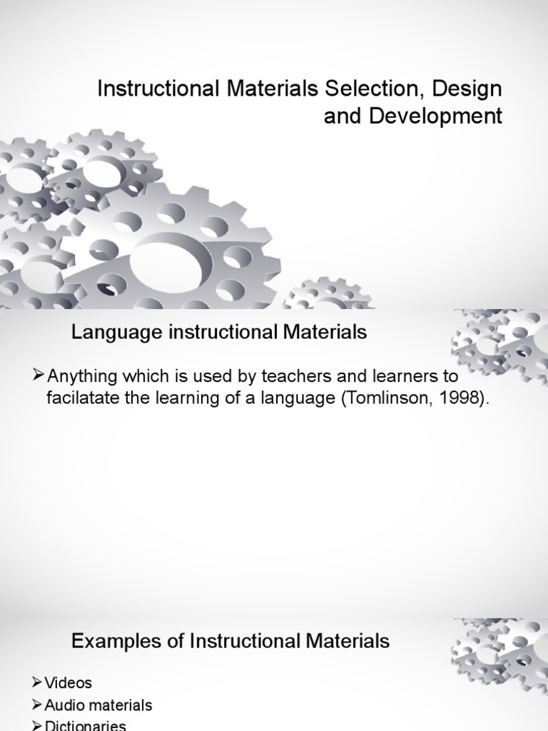 Instructional Materials Selection 1 | PDF | Learning | Language Education
