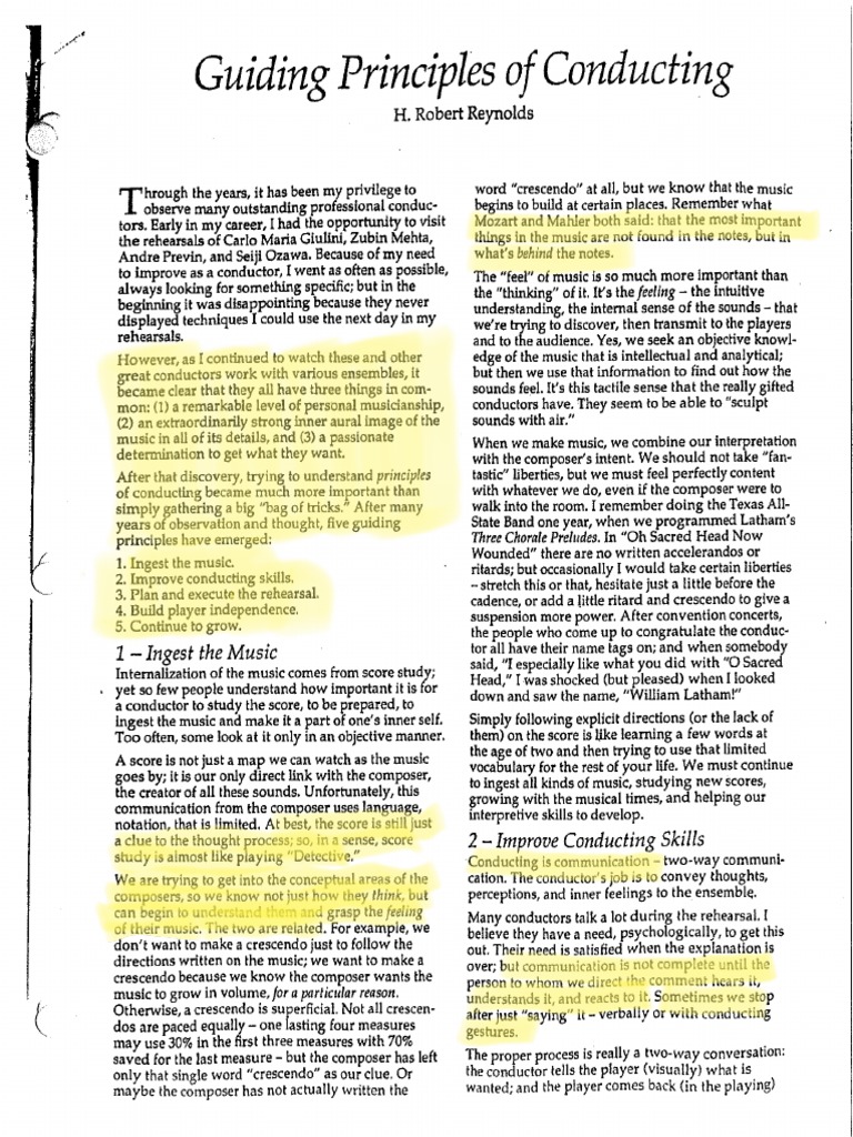 Guiding Principles of Conducting | PDF